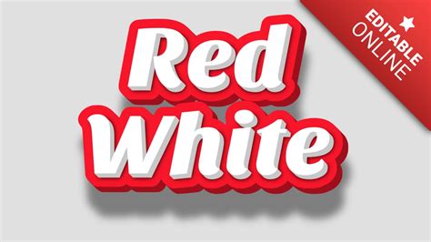 Red White 3d Text Text Effect Generator