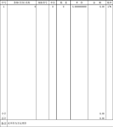 增值税发票明细清单模板 Word文档在线阅读与下载 免费文档