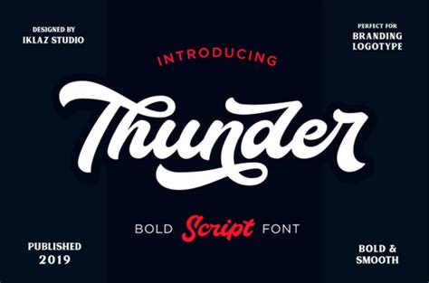 Thunder Script Font Creative Fonts
