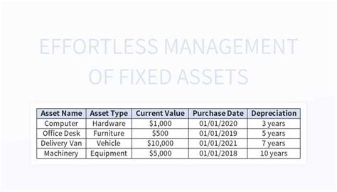 Mastering Fixed Asset Management With Ease Excel Template Free