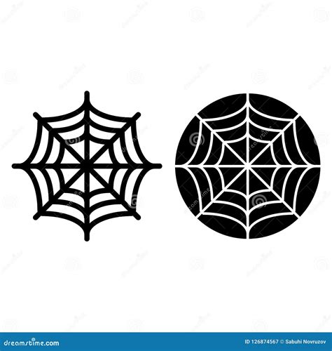 Spider Net Line And Glyph Icon Spider Web Vector Illustration Isolated On White Stock Vector