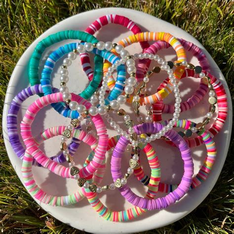 Preppy Clay Bead Jewelry Etsy