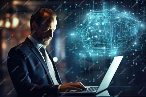 premium photo businessman using technology for ai big data iot