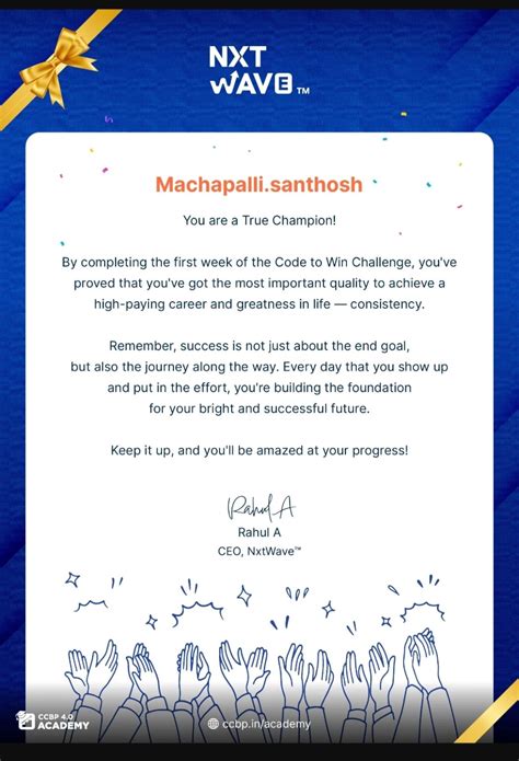 Santhosh Machapalli On Linkedin Ccbpacademy Nxtwave Rahulattuluri