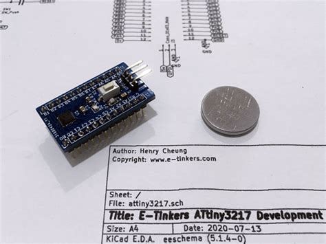 arduino compatible development board with attiny3217 e tinkers