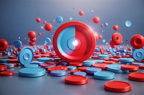 premium ai image 3d social media play video in background red round