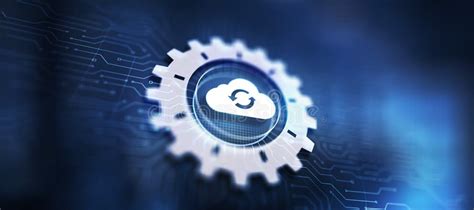 Cloud Technology Computing And Data Storage Concept On Virtual Screen Stock Illustration