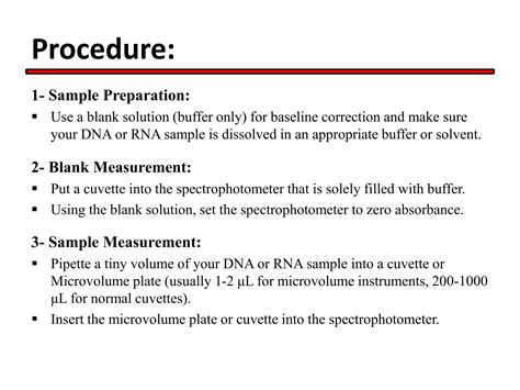 Dna And Rna Quantification By Spectrophotometerpptx