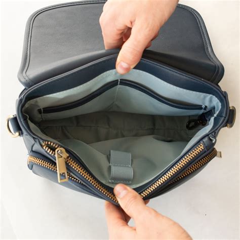 Ellie Crossbody Vegan Leather Bag Navy Pink Cove