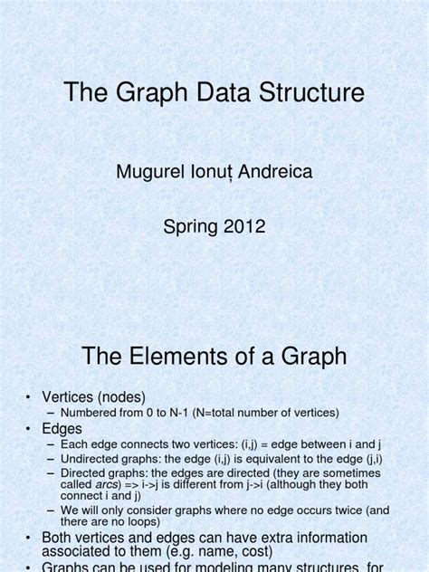 The Graph Data Structure Mugurel Ionu Ț Andreica Pdf Vertex Graph