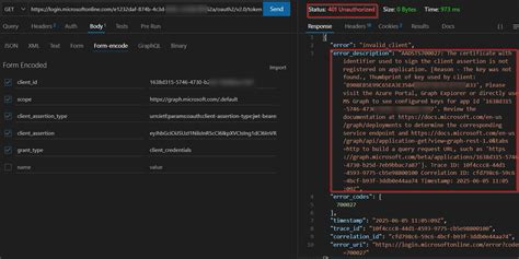 How To Resolve Error Aadsts700027 The Certificate With Identifier Used To Sign The Client