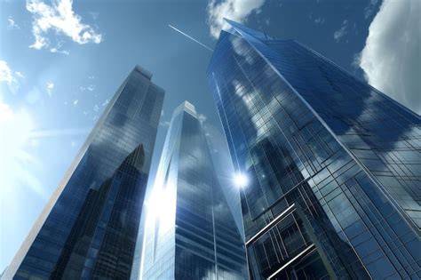 Urban Skyline With A Cluster Of Tall Buildings Representing Progress And Innovation A Symbol Of