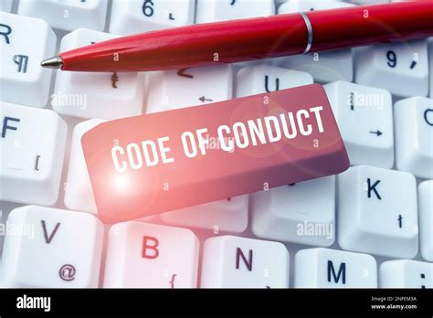 Text Caption Presenting Code Of Conduct Business Concept Ethics Rules