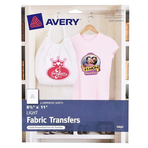 Avery Iron On Transfer Paper Letter 8 12 X 11 Matte 6 Pack