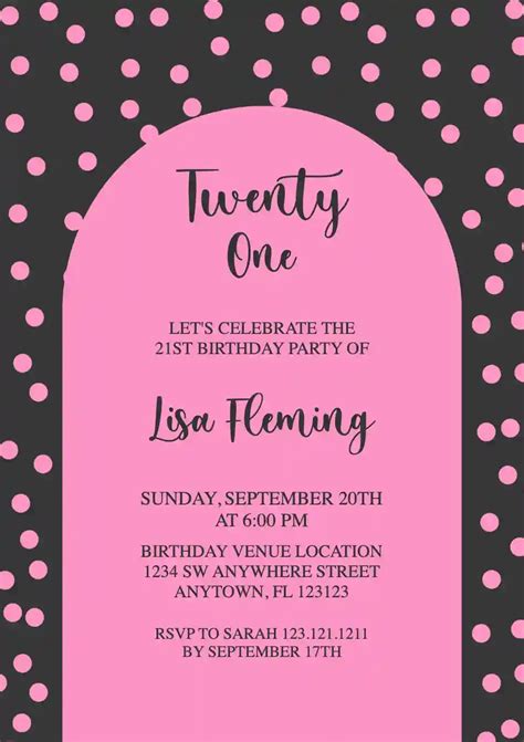 Plantillas Gratuitas De Invitación De Cumpleaños Número 21 Invitanku