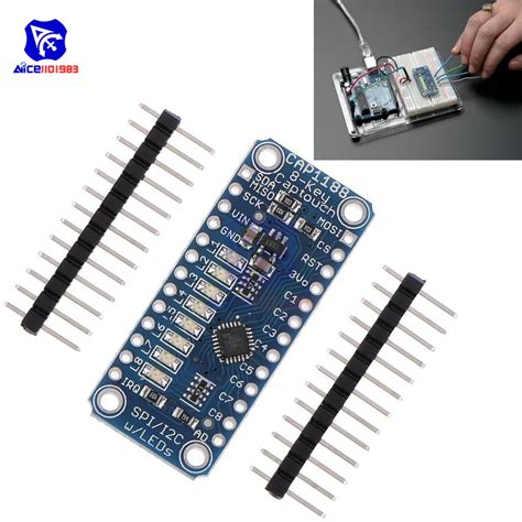 Cap1188 8 Key Capacitive Touch Sensor Breakout Module Spi I2c Captouch Led For Arduino