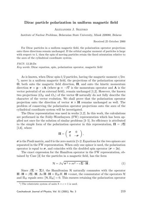 Pdf Dirac Particle Polarization In Uniform Magnetic Field Dokumen Tips