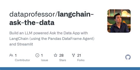 GitHub Dataprofessor Langchain Ask The Data Build An LLM Powered Ask The Data App With