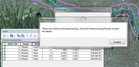 Arcgis Desktop Field Calculator Error And Geoprocessing Results