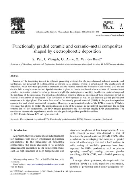 Pdf Functionally Graded Ceramicceramic And Metalceramic Composites