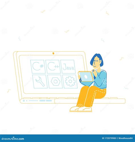 Online Project Css Html Coding And Programming Cartoon Vector