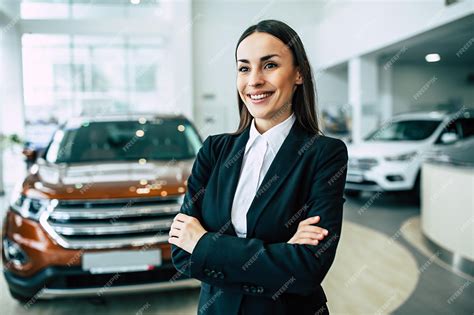 Premium Photo Professional Gorgeous Saleswoman At Car Dealership In