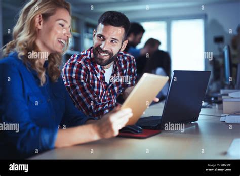 Programmers Cooperating At IT Company Developing Apps Stock Photo Alamy