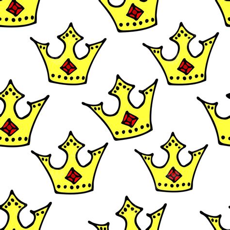 Seamless Princess Pattern With Crowns Vector Illustration Funny Symbol Cartoon Vector Funny