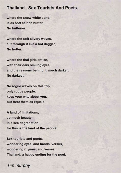 Sex Tourists And Sex Tourists And Poem By Tim Murphy 53 Off