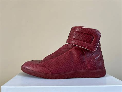 Maison Margiela Python Future Sneakers In Maroon Grailed