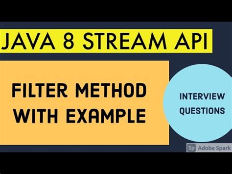 Filter Method In Java 8 Stream API JAVA 8 STREAM API YouTube