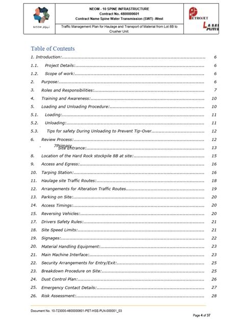 Template Haulage Plan Pdf Occupational Safety And Health Traffic