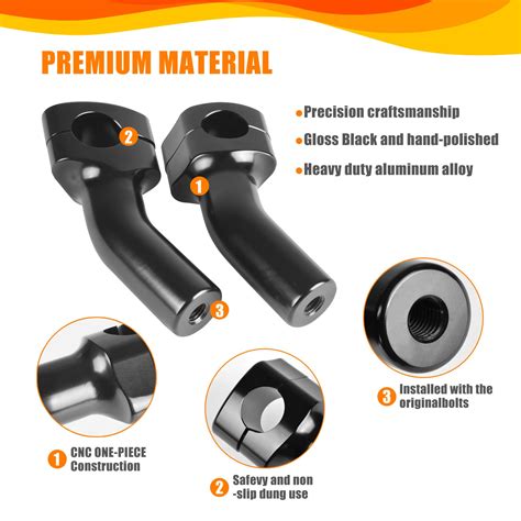 Sresk Motorcycle Handlebar Riser Clamp 4 Inch Pullback Handlebar Riser Kickback