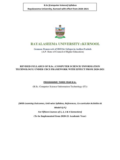 Bsc Cs Syllabus 2021 Pdf Process Computing Method Computer