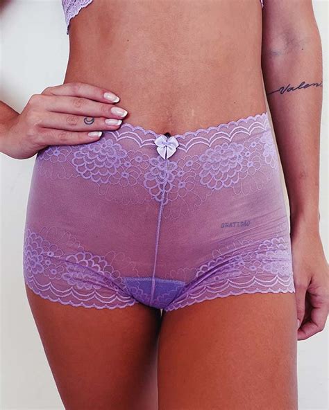 Calcinha Caleçon De Renda Tule Lilás Da Vovó Espiritualidade Lingerie