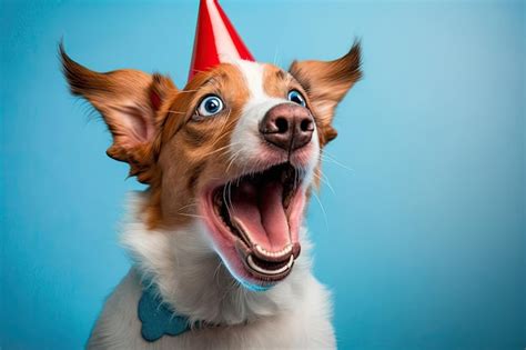 Милая иллюстрация с днем рождения собаки Генеративный Ai Премиум Фото