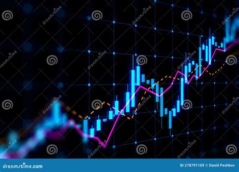 Stock Market Growth Business Investing And Data Concept With Digital Financial Chart Graphs