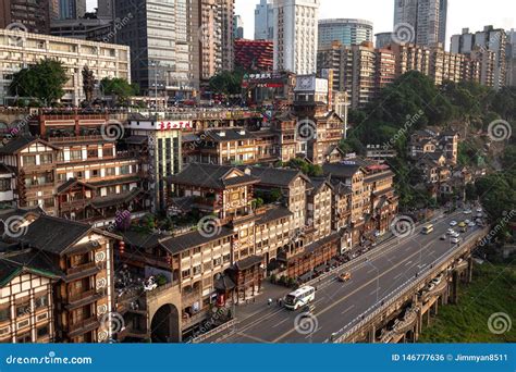 The Chongqing Hongyadong Is The Famous Place In The Citya Lot Of
