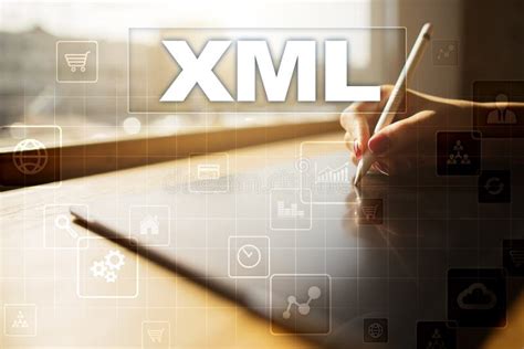 xml web development internet and technology concept stock image