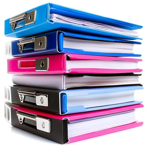 Stack Of File Isolated On White Background Premium Ai Generated Image