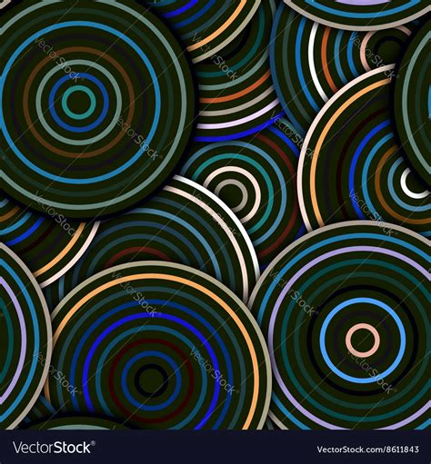 Abstract Geometric Circles Seamless Pattern Vector Image