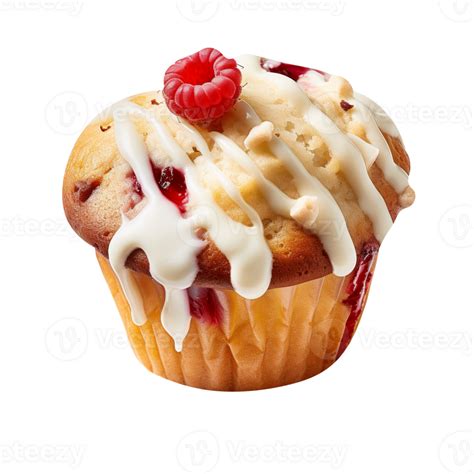 Tasty Raspberry Muffin With White Chocolate On Png Background 27144324 Png