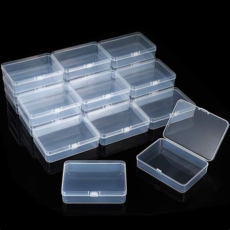 36 Pieces Small Clear Plastic Beads Storage Containers Box With Hinged Lid Storage Case Of