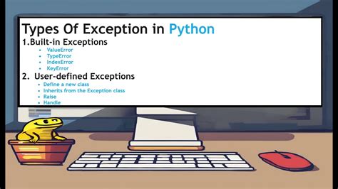 Types Of Exception Built In And User Defined Exceptions Youtube