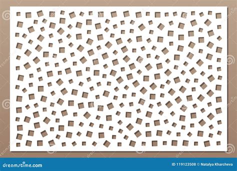 Decorative Card For Cutting Repeat Square Pattern Laser Cut Panel Ratio 2 3 Stock Vector