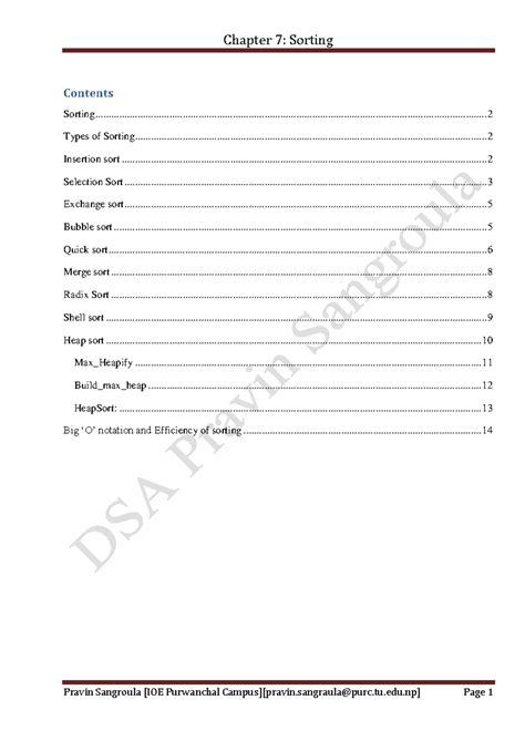 Chapter 7 Sorting Algorithms Overview And Techniques Studocu