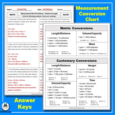 Measurement Word Problems Worksheets Bundle Multi Step And One Step