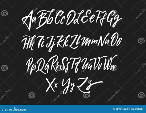 Hand Drawn Modern Brush Calligraphy Alphabet Lettering Signs Stock Vector Illustration Of
