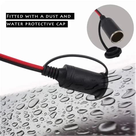 16 AWG Extension Cord Plug Socket With Battery Clamp 12V 24V Battery Clip On And Cigarette
