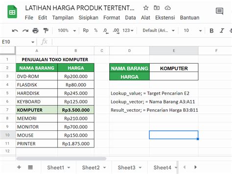 Fungsi Lookup Di Excel Dengan Contoh Rumus Vektor Dan Array Betantt